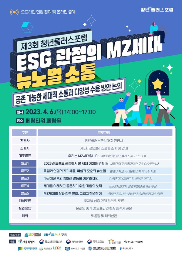 투데이신문, 제3회 청년플러스포럼 ‘ESG 관점의 MZ세대 뉴노멀 소통’ 주제로 개최